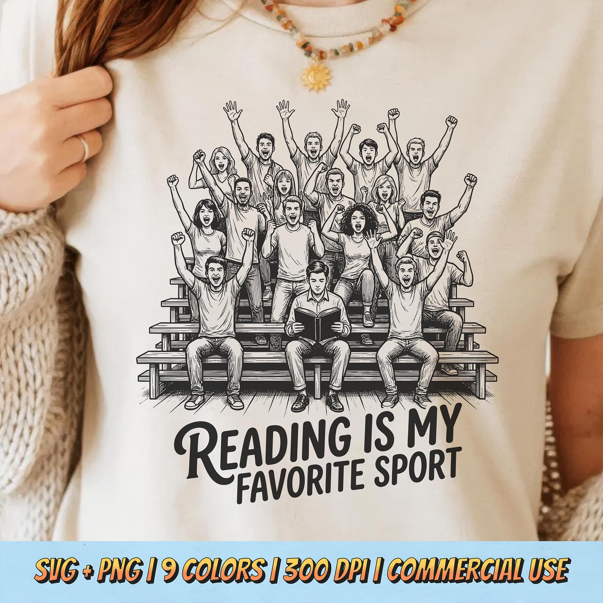 Reading is My Favorite Sport PNG SVG - Funny Book Lover Quote Digital ...