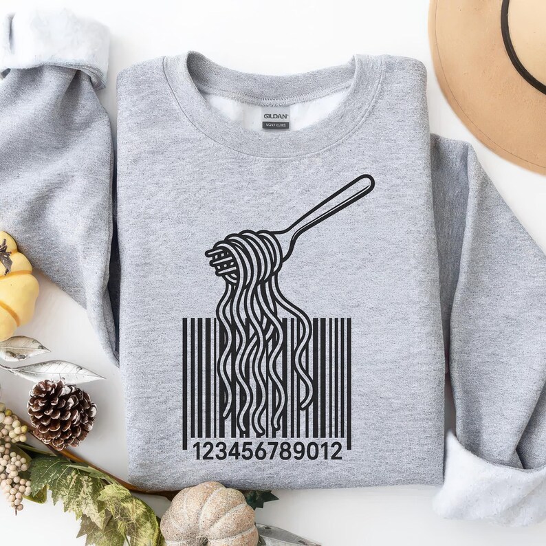 Spaghetti Barcode PNG SVG - Quirky Food Design Pasta Fork Barcode ...