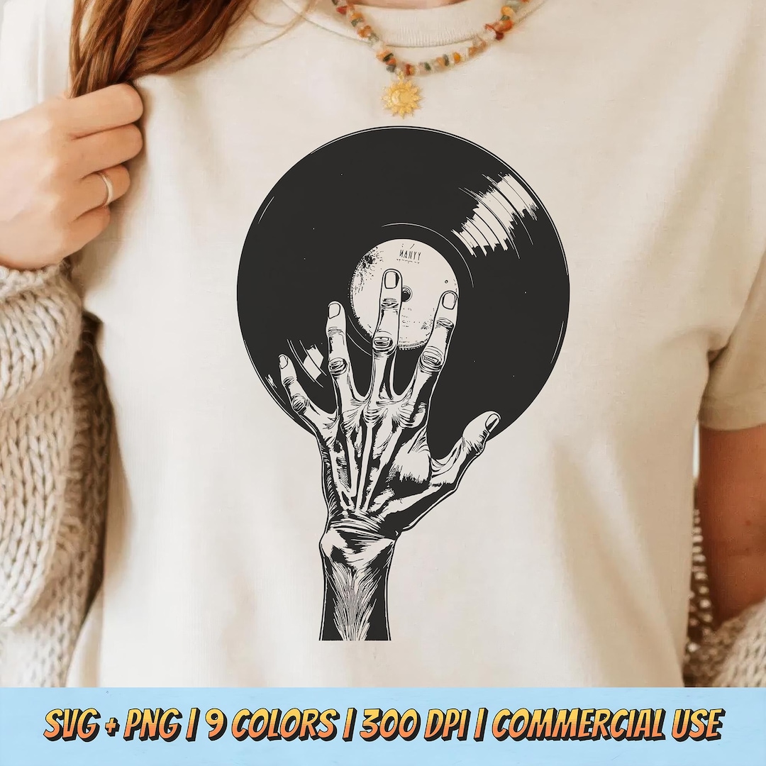 Vinyl Record T-shirt Design PNG SVG - Retro Music DJ Rock Grunge ...