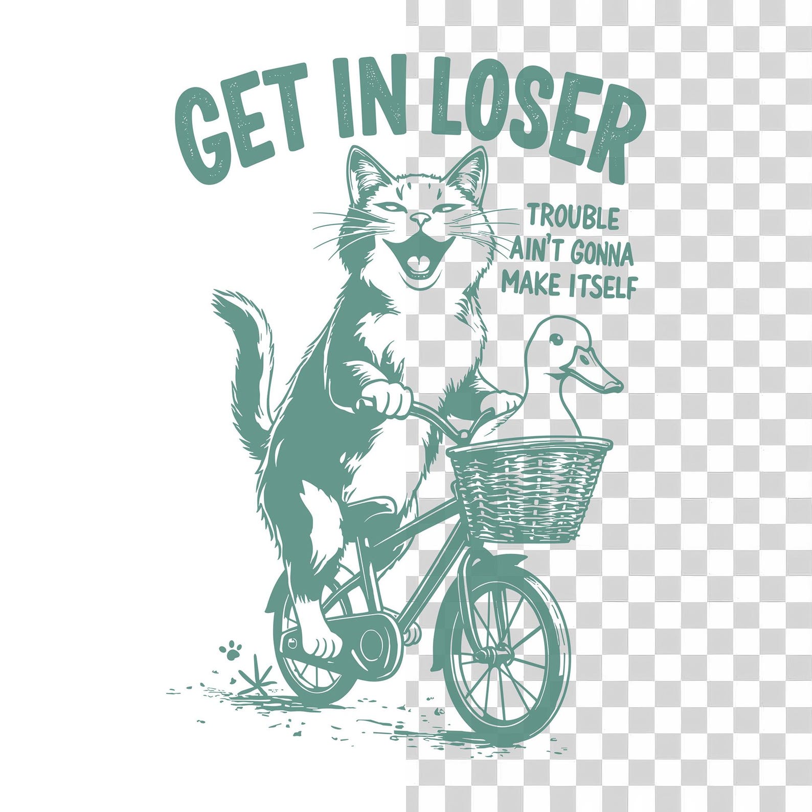 Get in Loser PNG SVG - Funny Cat Animal Quote Digital Graphic Cute ...