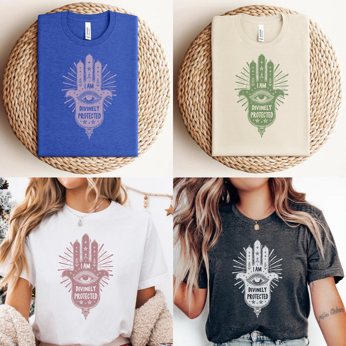 I Am Divinely Protected PNG SVG - Spiritual Hamsa Hand Eye Quote Mystic ...