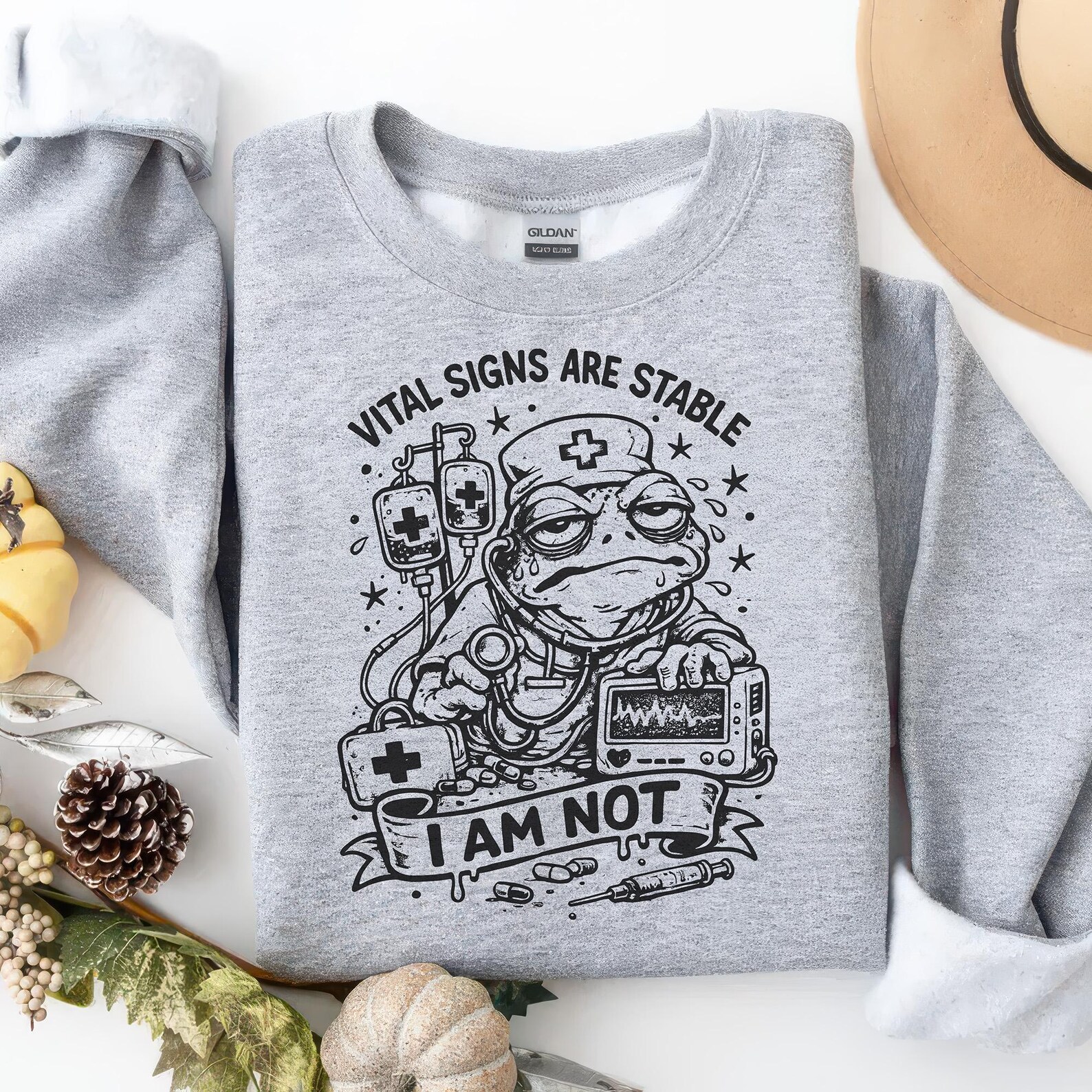 Vital Signs Are Stable I Am Not PNG SVG - Funny Sarcastic Frog Nurse ...
