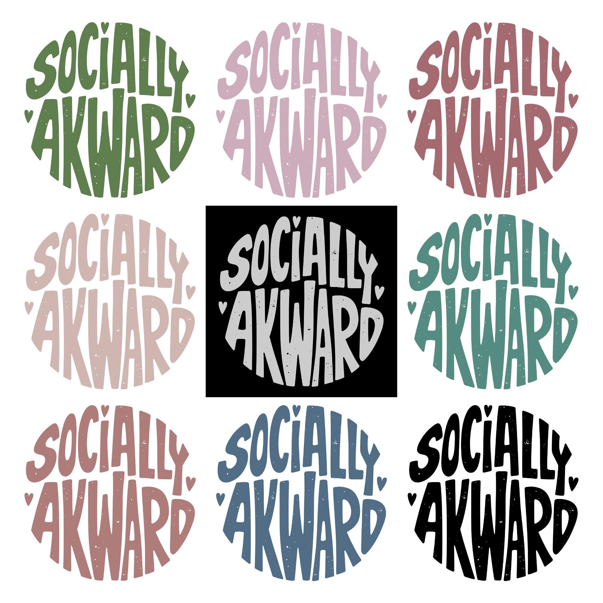 Socially Awkward PNG SVG - Funny Introvert Quote Digital Shirt ...