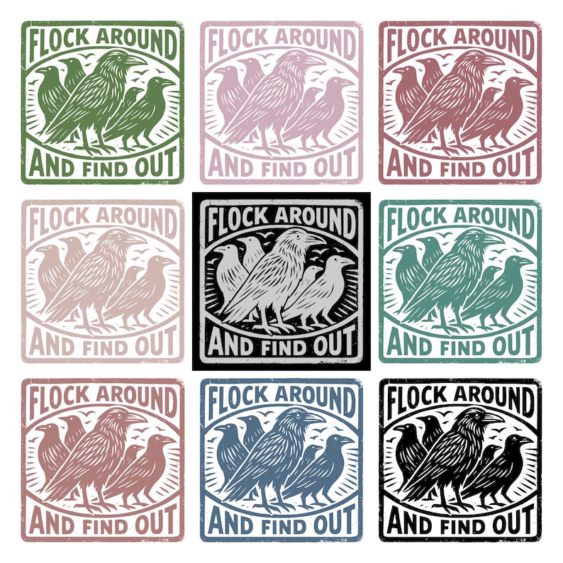 Flock Around and Find Out T-shirt Design PNG SVG - Funny Bird Quote ...