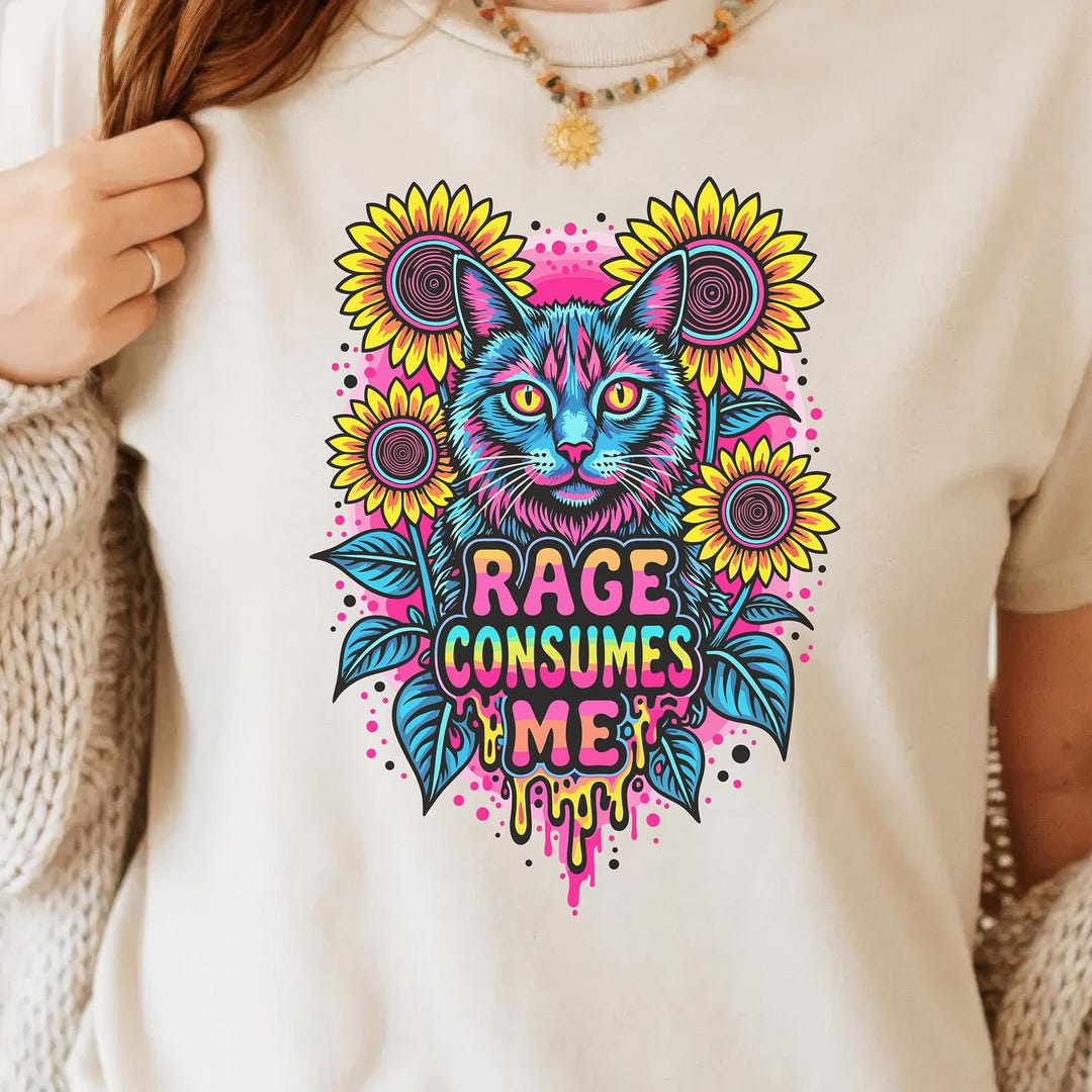 Rage Consumes Me PNG - Psychedelic Cat, Funny Trippy Art, Humorous ...