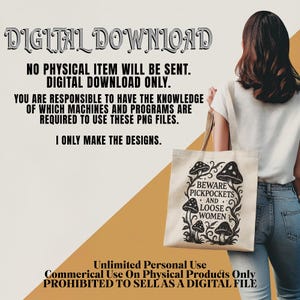 Beware Pickpockets and Loose Women PNG SVG - Cottagecore Mushroom ...