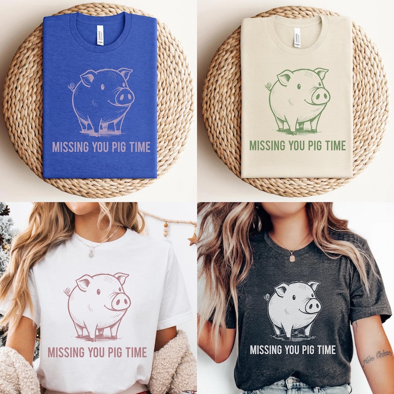 Missing You Pig Time PNG SVG - Cute Pig Humor Graphic Digital Farm ...