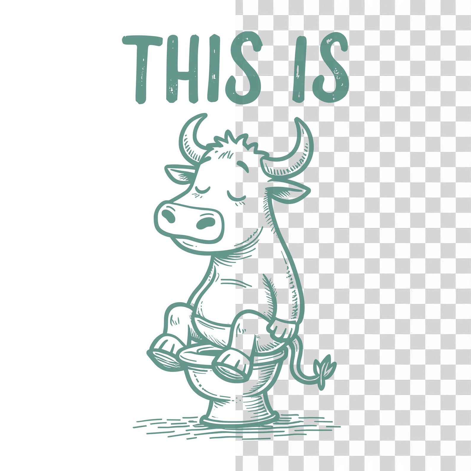 This is Bullsh*t Toilet PNG SVG - Funny Bull Bathroom Humor Animal ...