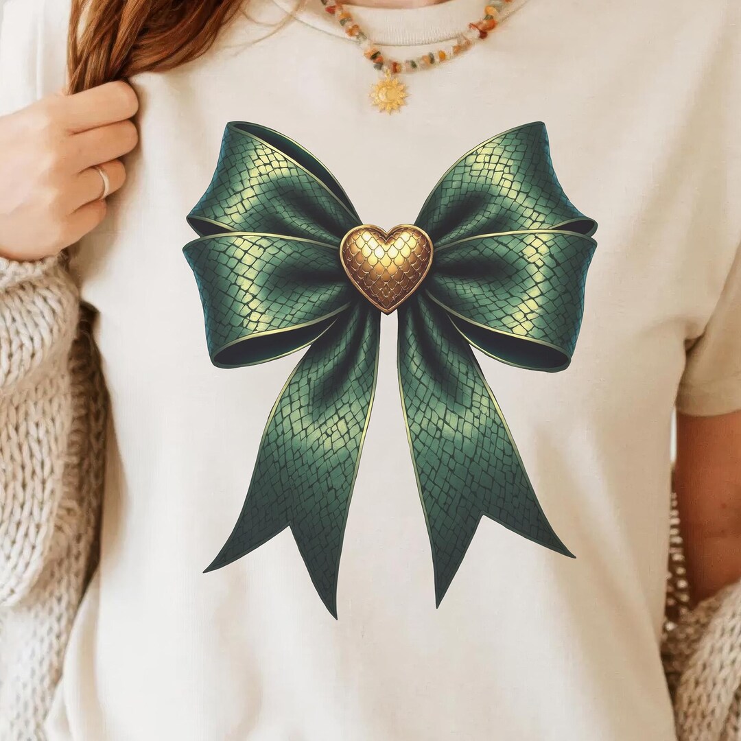 Coquette Bow PNG - Snake Print Bow PNG, Gold Heart Ribbon, Luxury ...