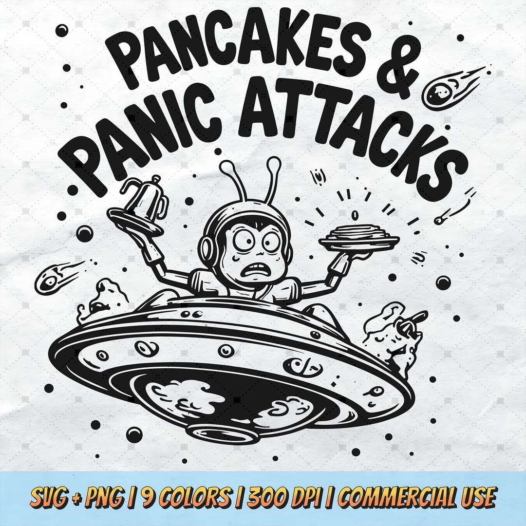 Pancake & Panic Attacks SVG - Mental Health PNG Funny Anxiety Meme ...