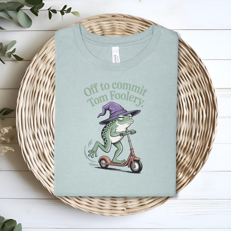 Off to Commit Tom Foolery PNG - Funny Frog, Vintage Quirky Humor Quote ...
