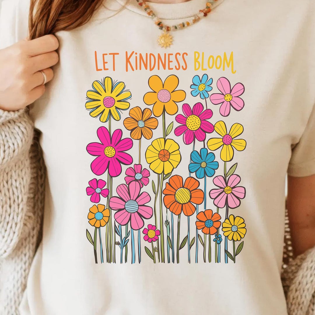 Let Kindness Bloom PNG - Floral Spring Clip, Groovy Blooms, Hand Drawn ...