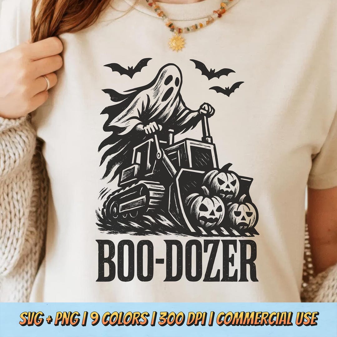 Boo Dozer PNG SVG - Funny Halloween Ghost Bulldozer Pumpkin Jack O ...