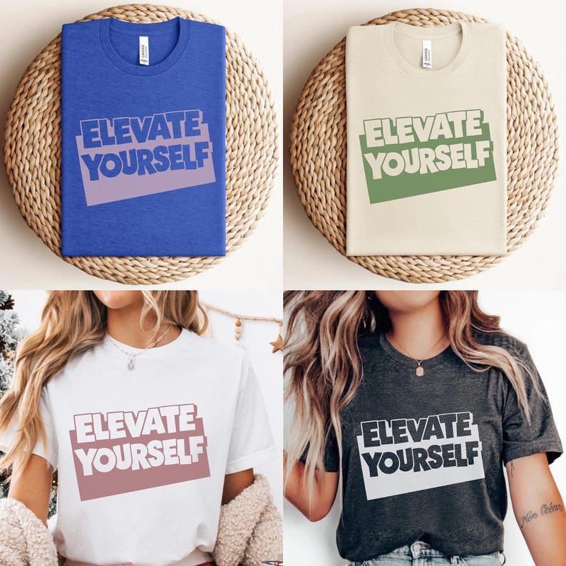 Elevate Yourself PNG SVG - Motivation Retro Vintage Positive Mindset ...