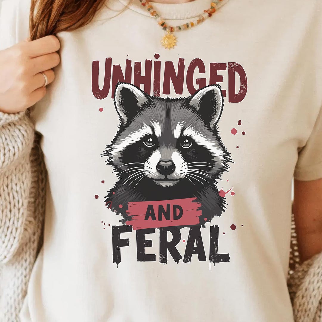Unhinged and Feral PNG - Funny Raccoon PNG, Grunge Wildlife Clipart ...