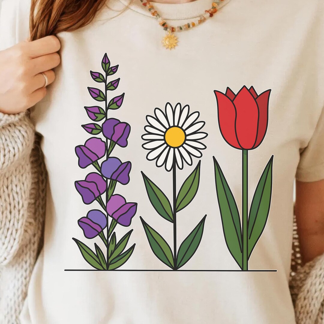 Botanical Flower Shirt Design PNG – Digital Download Garden Lovers ...
