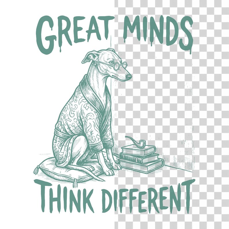 Great Minds Think Different PNG SVG - Intelligent Dog Quote Retro Nerd ...