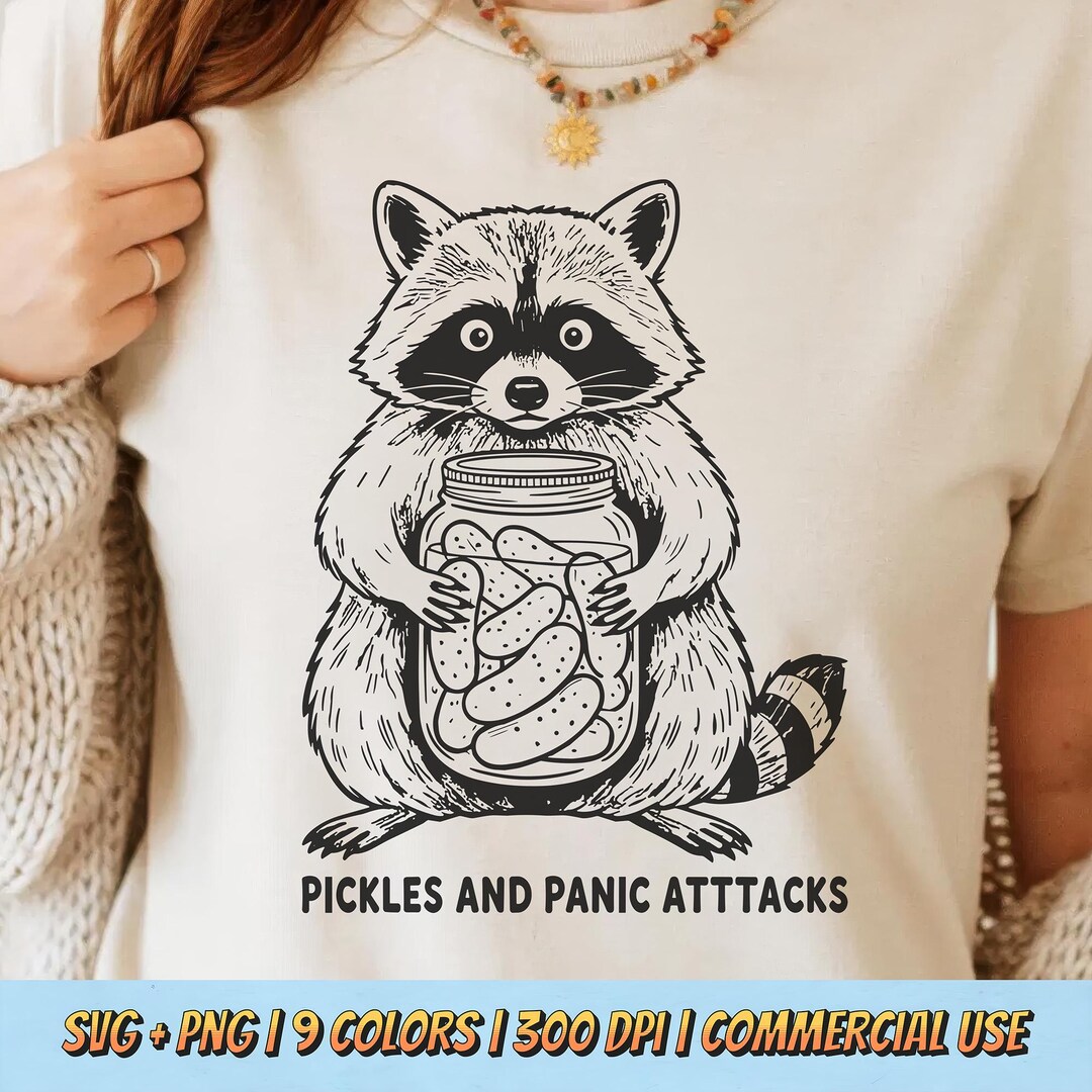 Pickles and Panic Attacks PNG SVG - Funny Raccoon Graphic Digital ...