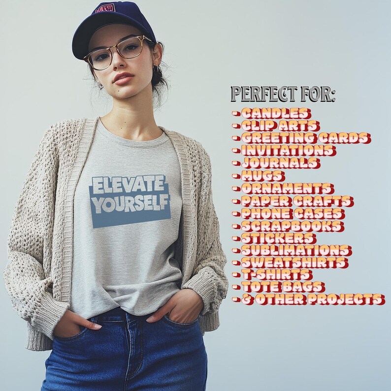 Elevate Yourself PNG SVG - Motivation Retro Vintage Positive Mindset ...