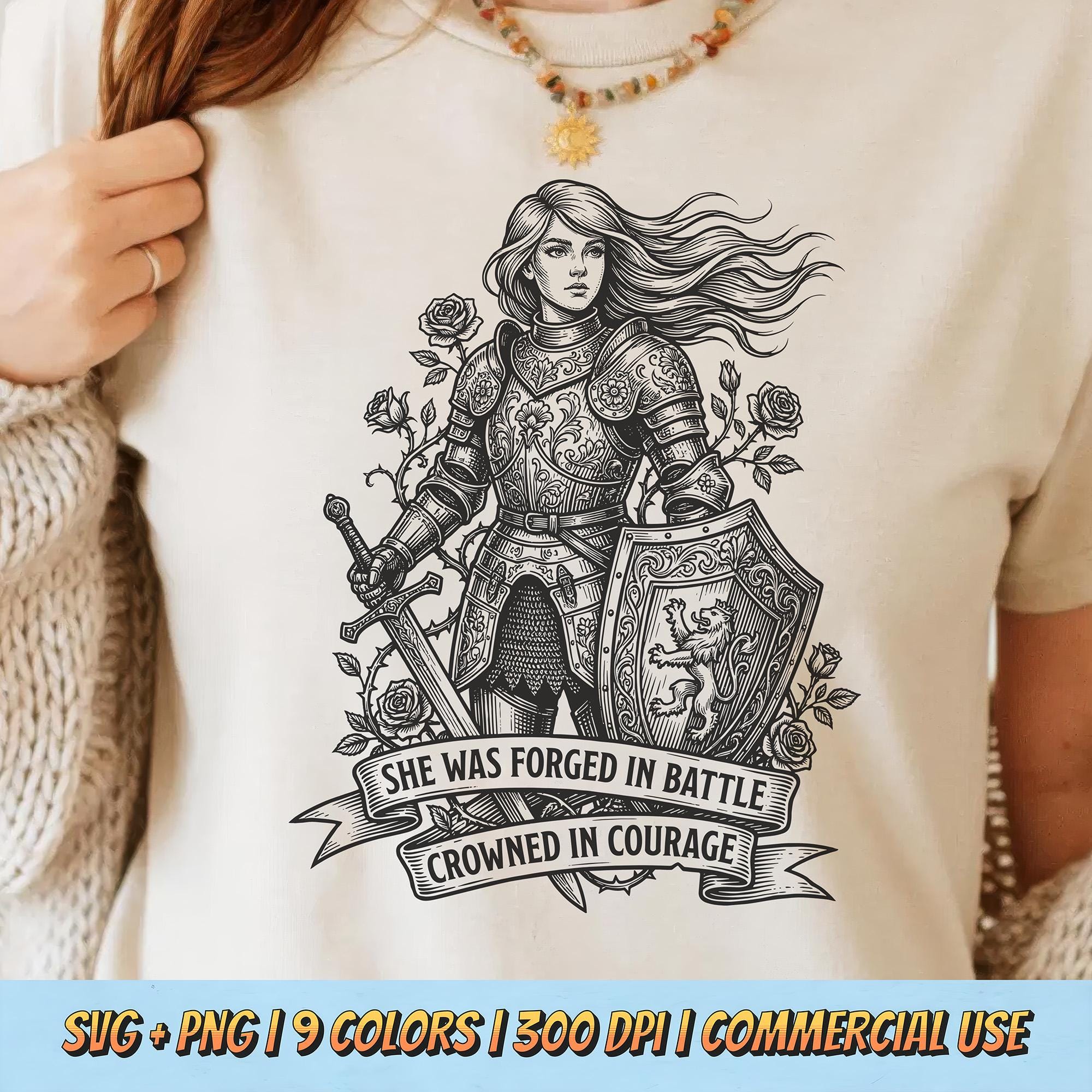 She Was Forged in Battle PNG SVG – Warrior Woman Quote Digital Feminist ...