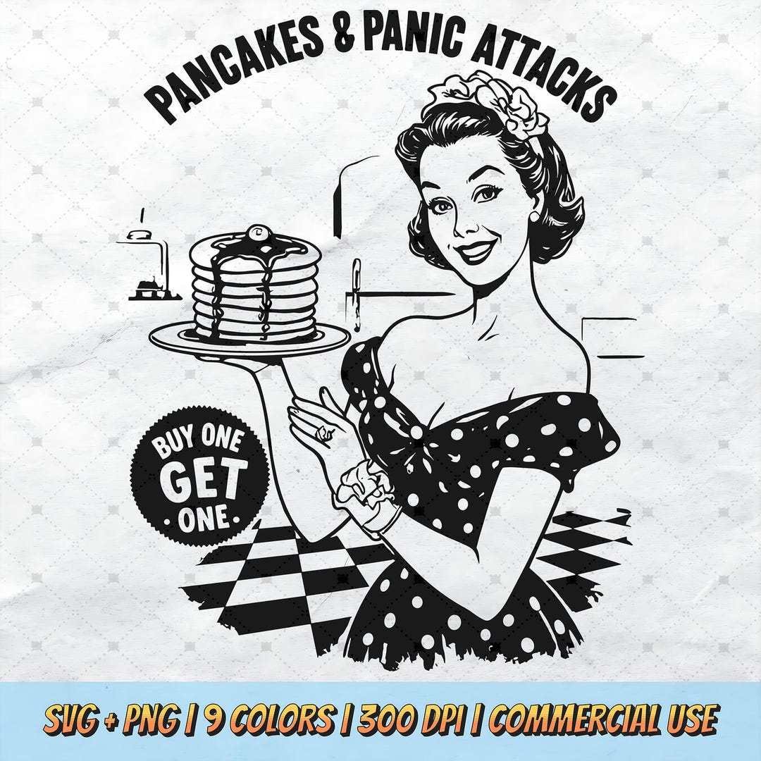 Pancake & Panic Attacks SVG - Mental Health PNG Funny Anxiety Meme ...
