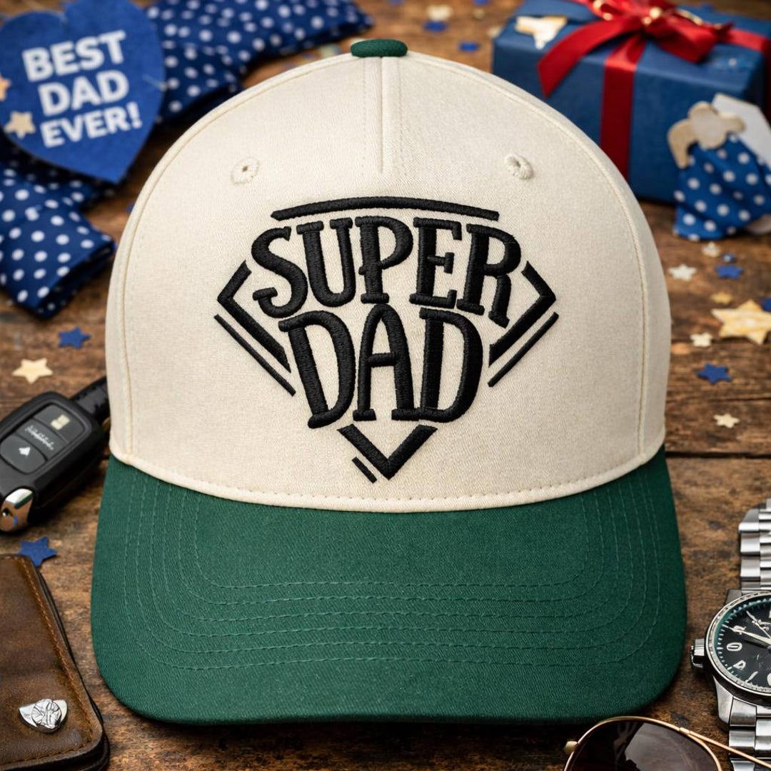 Custom Super Dad Embroidered Two Tone Hat, Super Dad Cap, Father’s Day ...