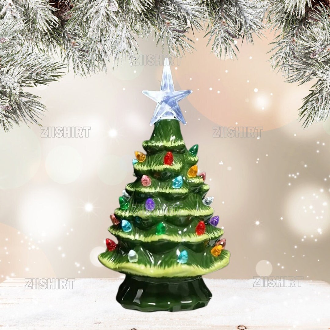 Lighted Ceramic Christmas Tree Christmas Tabletop Christmas - Etsy