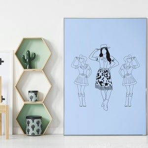 Coastal Cowgirl Digital Posters | Decor Blue Set of 12 | Western Charm ...