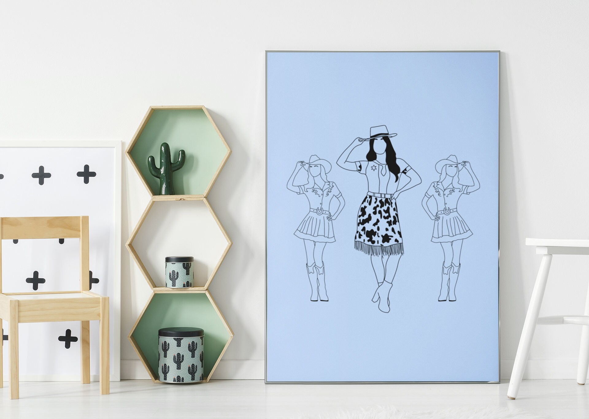 Coastal Cowgirl Digital Posters | Decor Blue Set of 12 | Western Charm ...