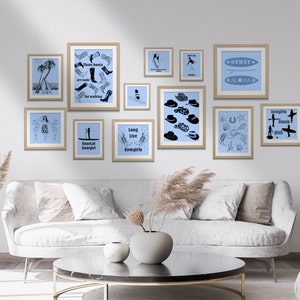 Coastal Cowgirl Digital Posters | Decor Blue Set of 12 | Western Charm ...