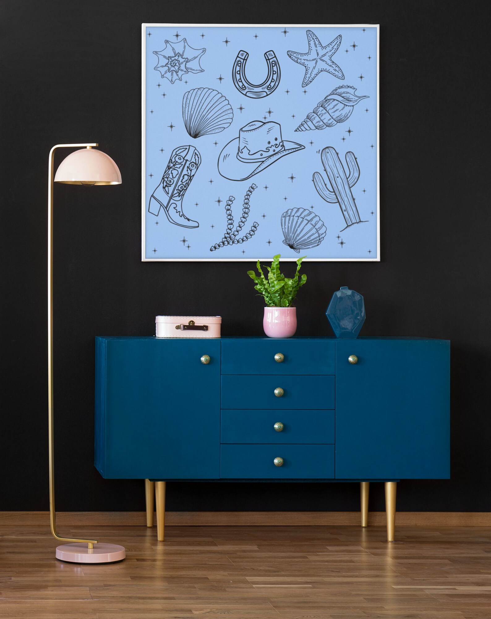 Coastal Cowgirl Digital Posters | Decor Blue Set of 12 | Western Charm ...