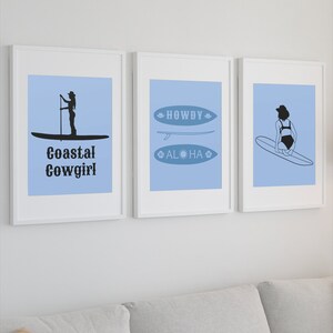 Coastal Cowgirl Digital Posters | Decor Blue Set of 12 | Western Charm ...