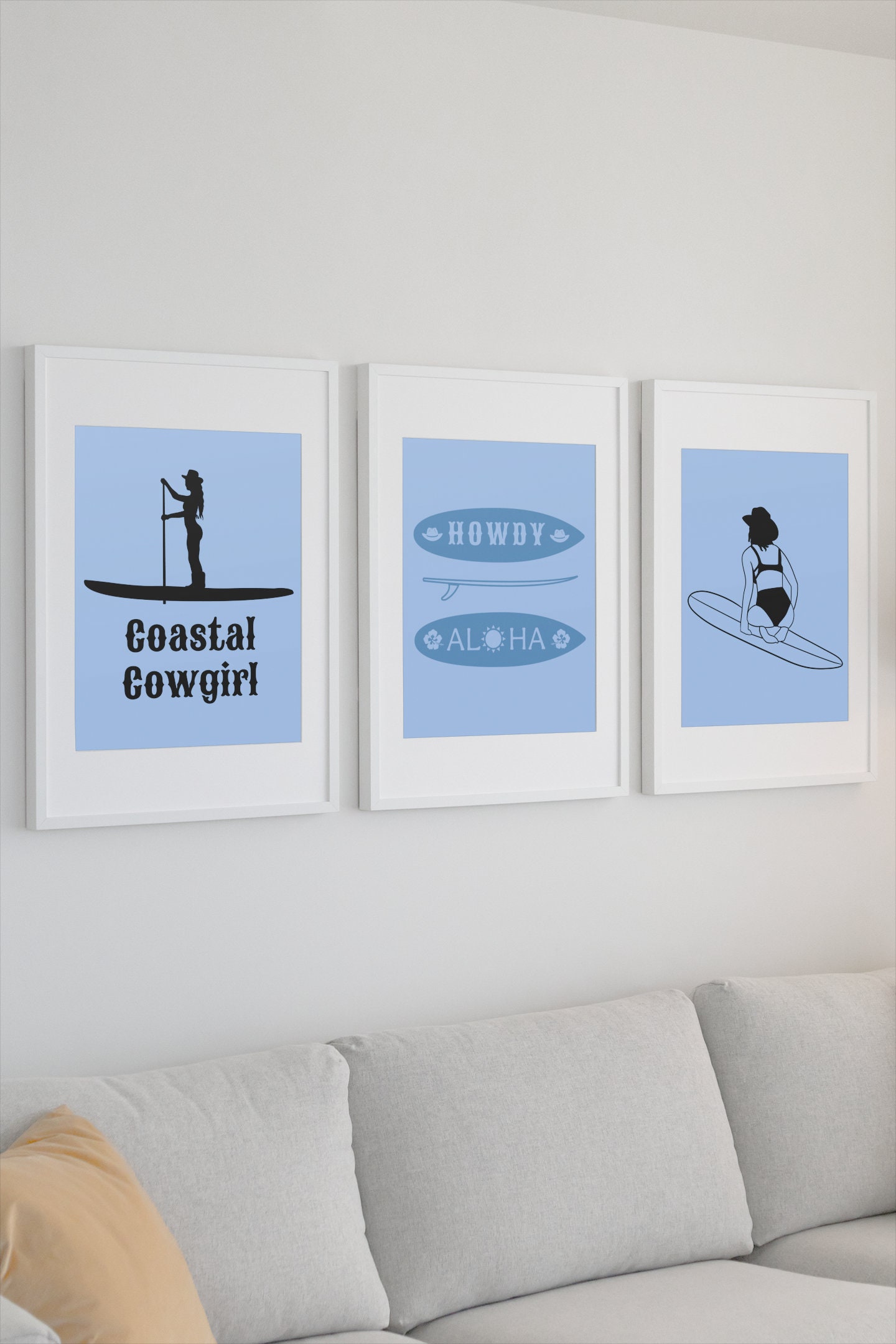 Coastal Cowgirl Digital Posters | Decor Blue Set of 12 | Western Charm ...