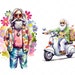 Hippie Grandpa Clipart PNG, Funny Grandfather Watercolor Art Clipart, Elderly PNG Elements, Card ...