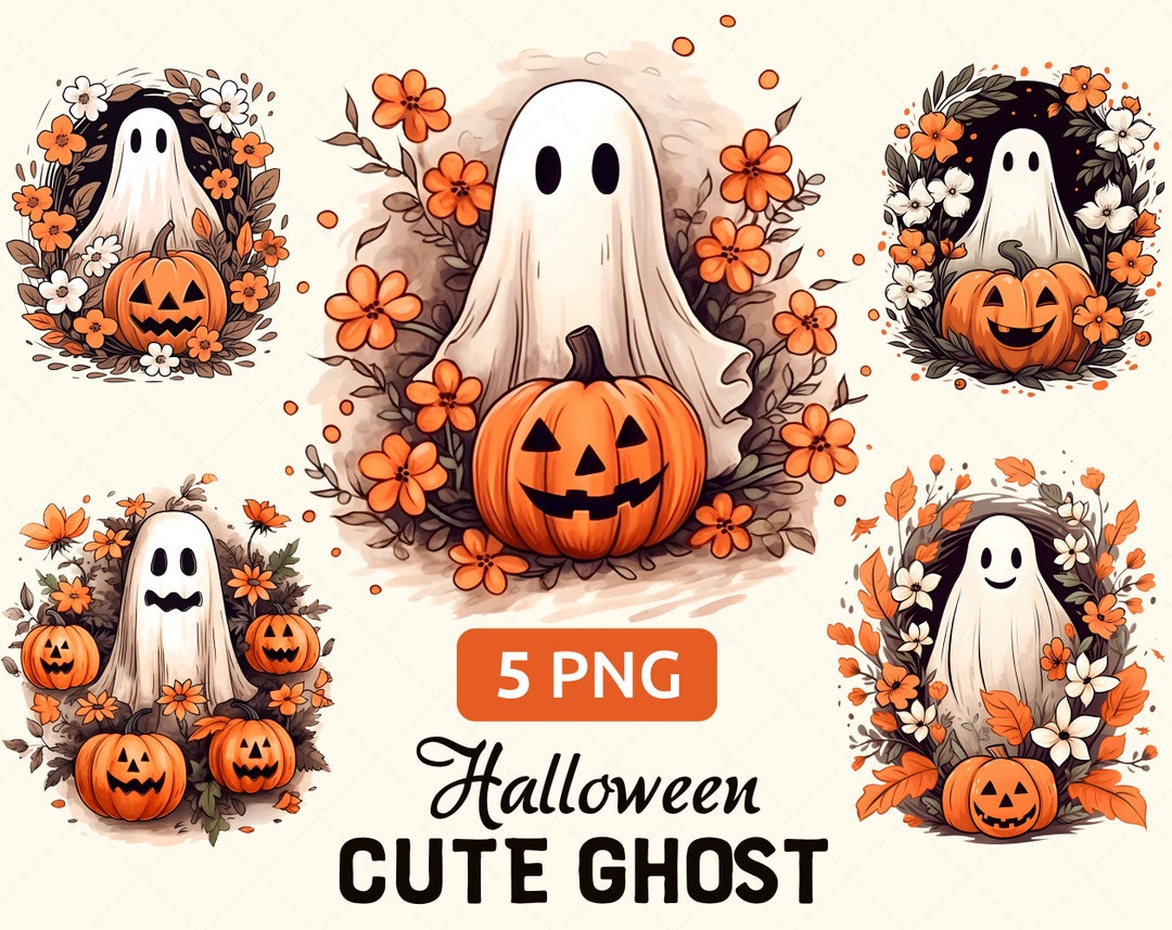 Cute Ghost Halloween Watercolor Transparent PNG Clipart, Ghoul and ...