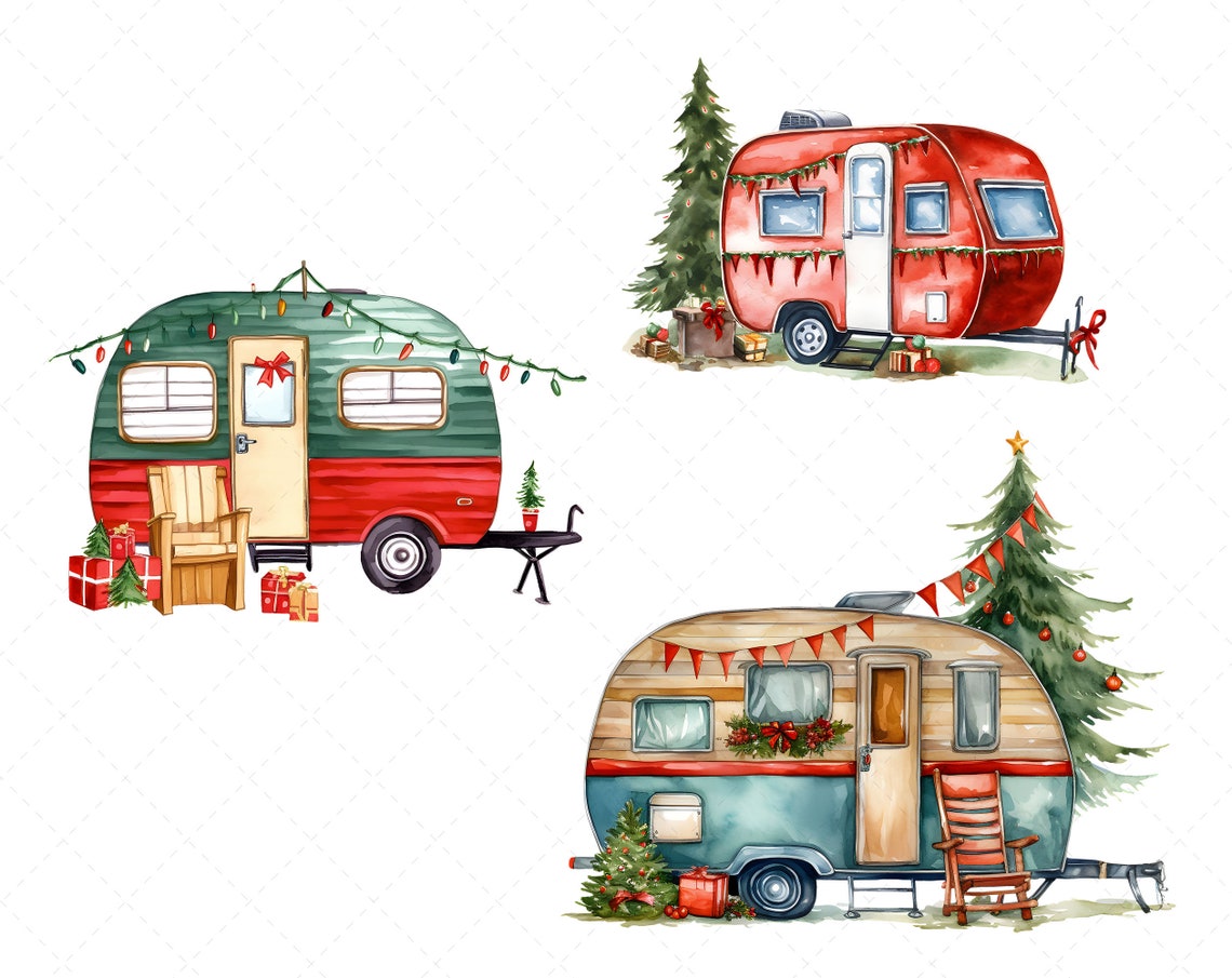 Camper's Christmas Clipart PNG Bundle Christmas in July - Etsy