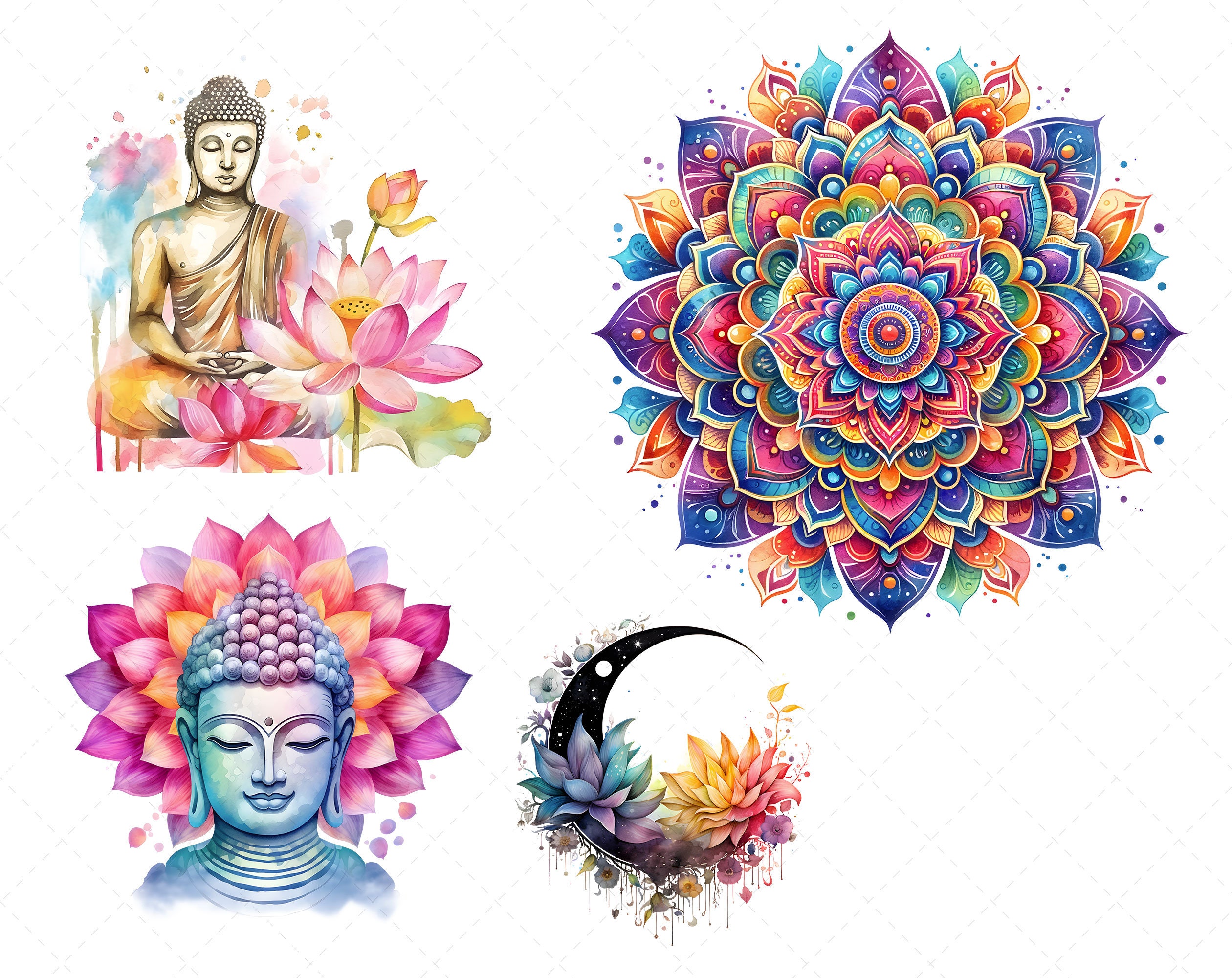 Blissful Yoga Watercolor Clipart Bundle, Pastel Color Yoga PNG ...