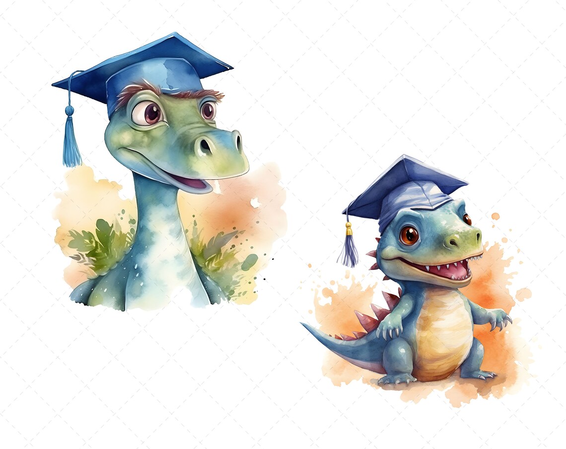 Dinosaur Graduation Clipart 7 PNG Bundle, School Dinosaur Clip Art ...