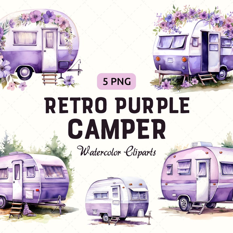 Retro Camper Clipart - Etsy