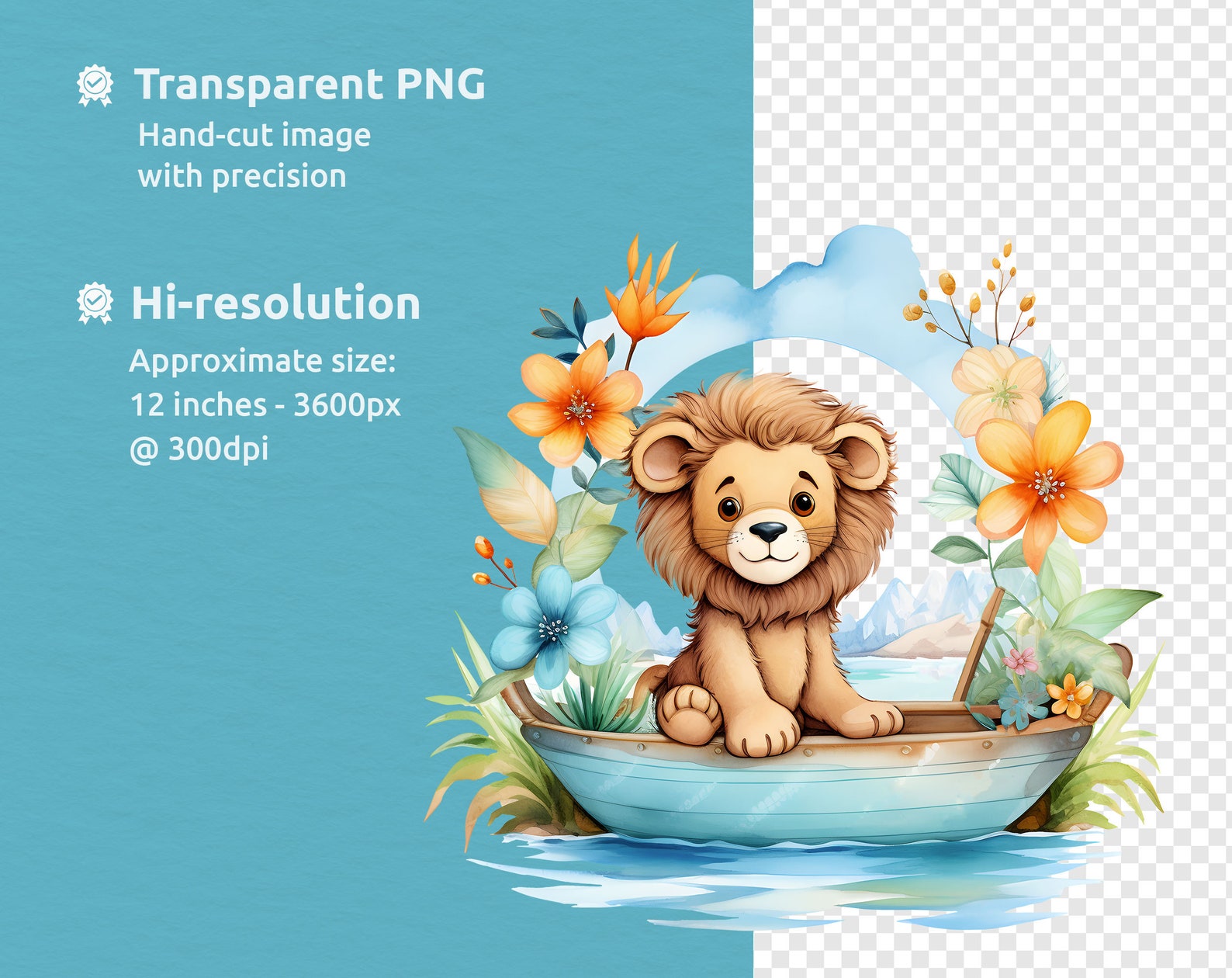 Cute Baby Lion Camping Watercolor Clipart Png Bundle, Little Adorable ...