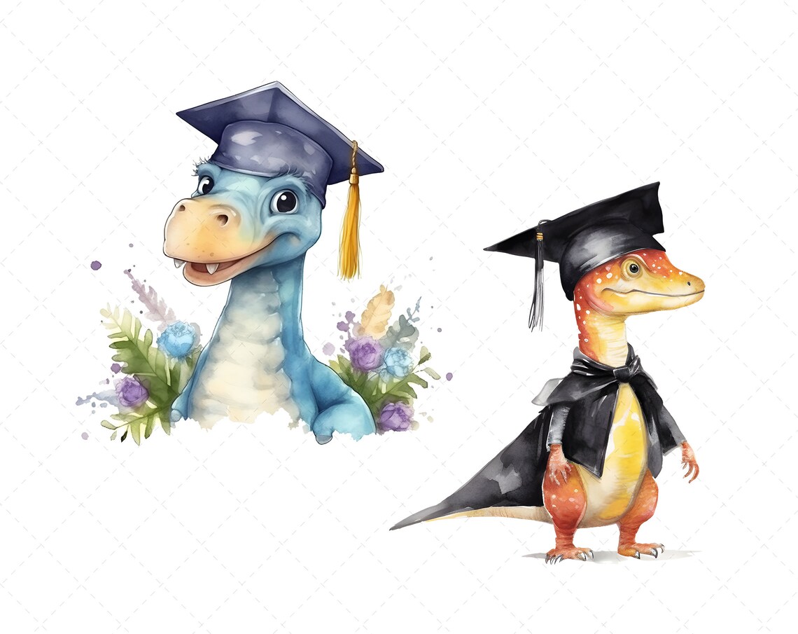 Dinosaur Graduation Clipart 7 PNG Bundle, School Dinosaur Clip Art ...