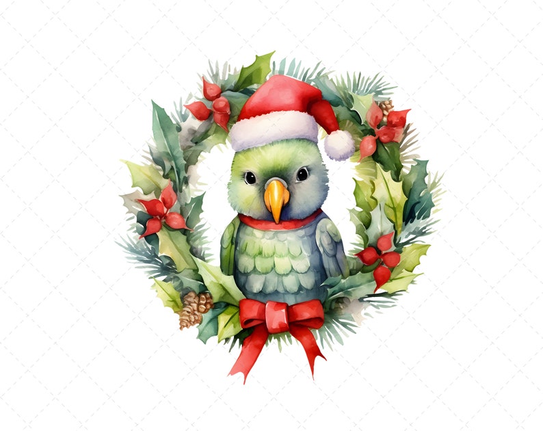 Christmas Parrots Clipart PNG Bundle, Parrots Bird With Christmas Hats ...