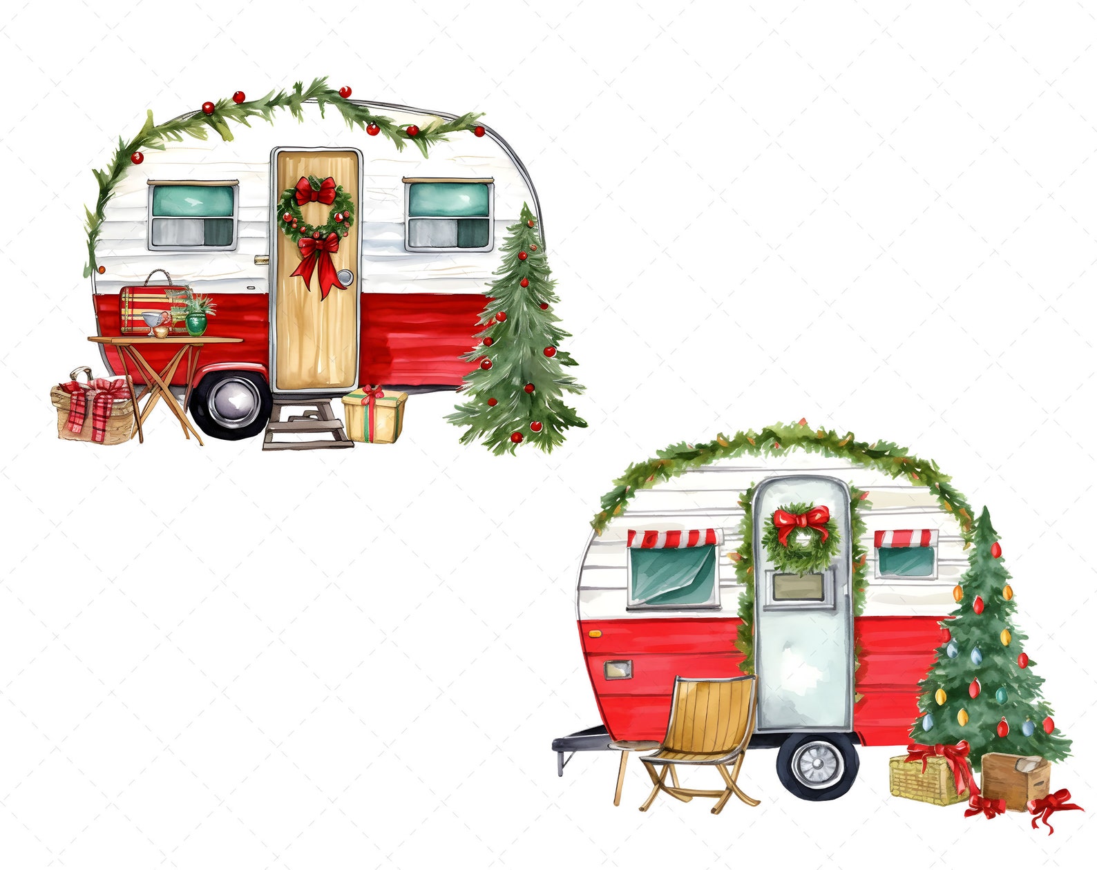 Camper's Christmas Clipart PNG Bundle, Christmas in July Clipart ...