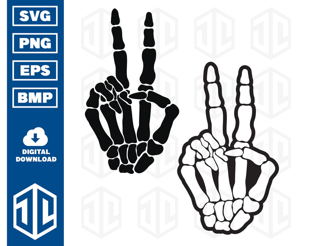 Skeleton Peace Sign Hand Clipart Peace/love Vector - Etsy