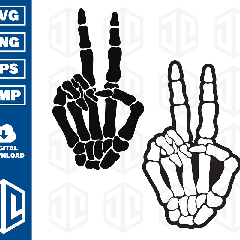 Skeleton Hand Peace Sign - Etsy