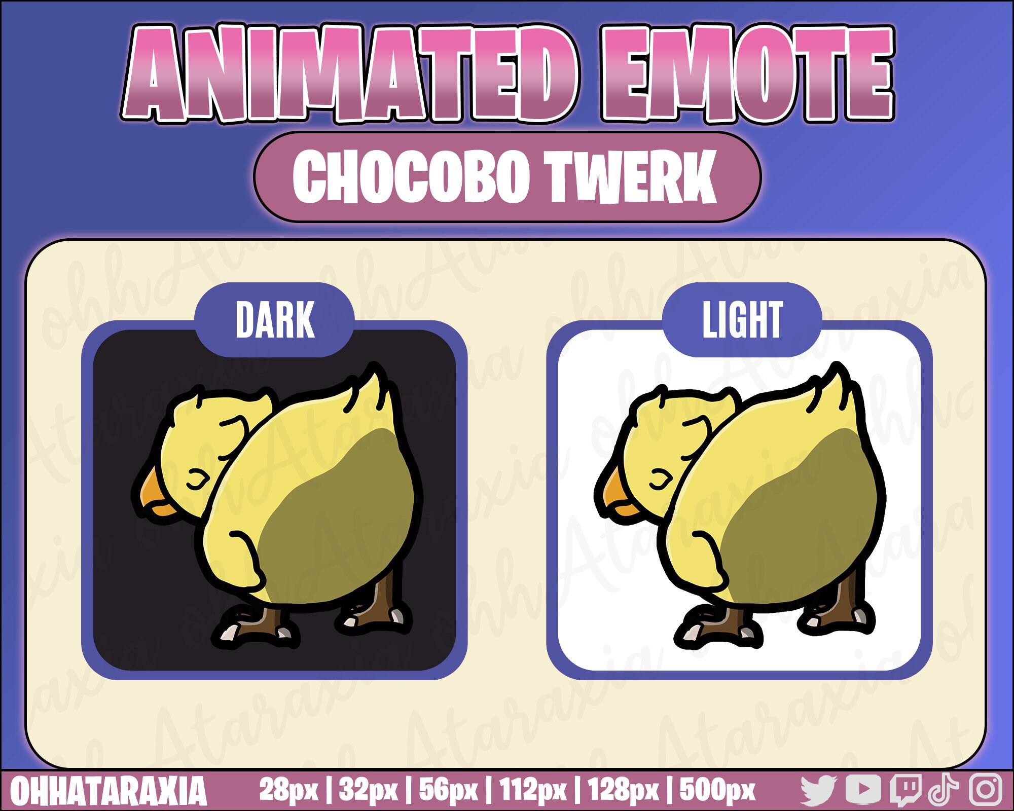 Animated Emote/alert - Chocobo Twerk - Instant Download - Ready to Use ...