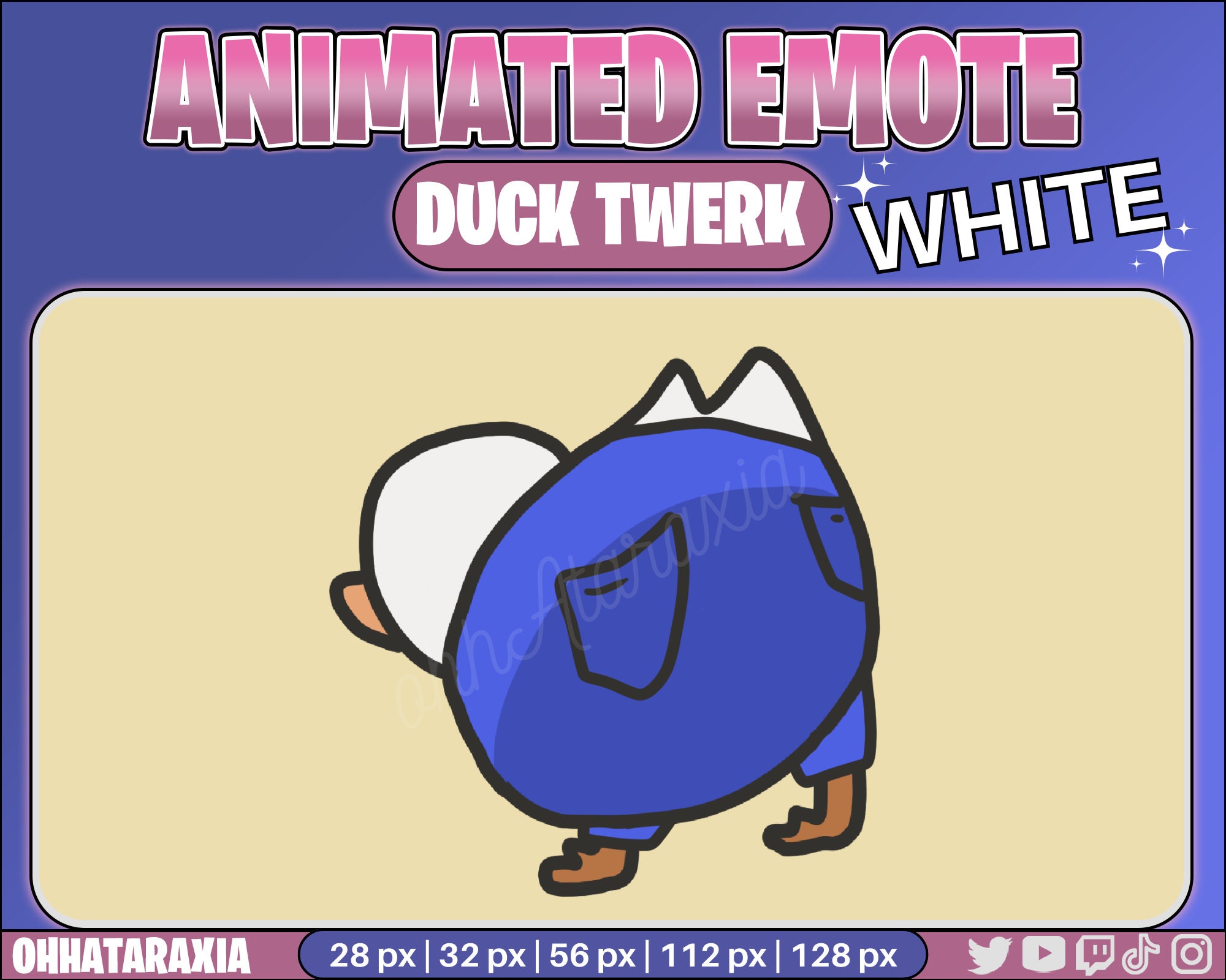 Animated Emote - WHITE Duck Twerk W Pants / Chick Thicc / Goose Booty ...