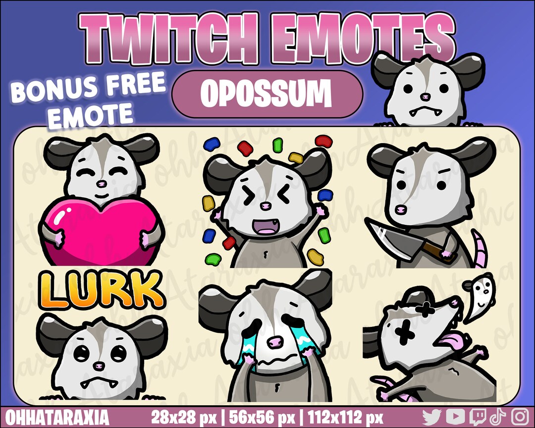 Opossum/possum - Love, Hype, Knife, Lurk, Sad, Rip, FREE Peek | Twitch ...