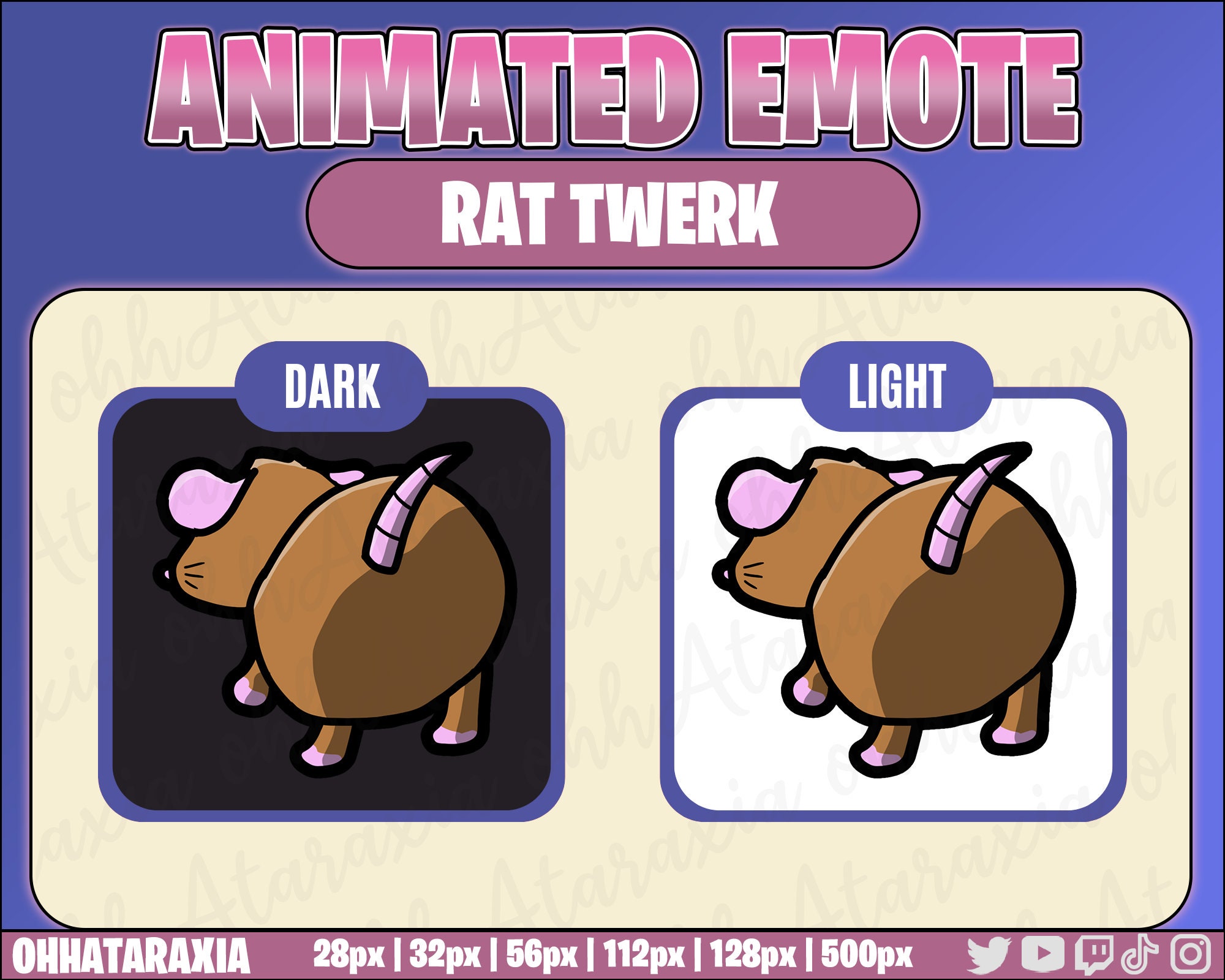 Animated Emote - BROWN Rat/mouse Twerk - Instant Download - Ready to ...