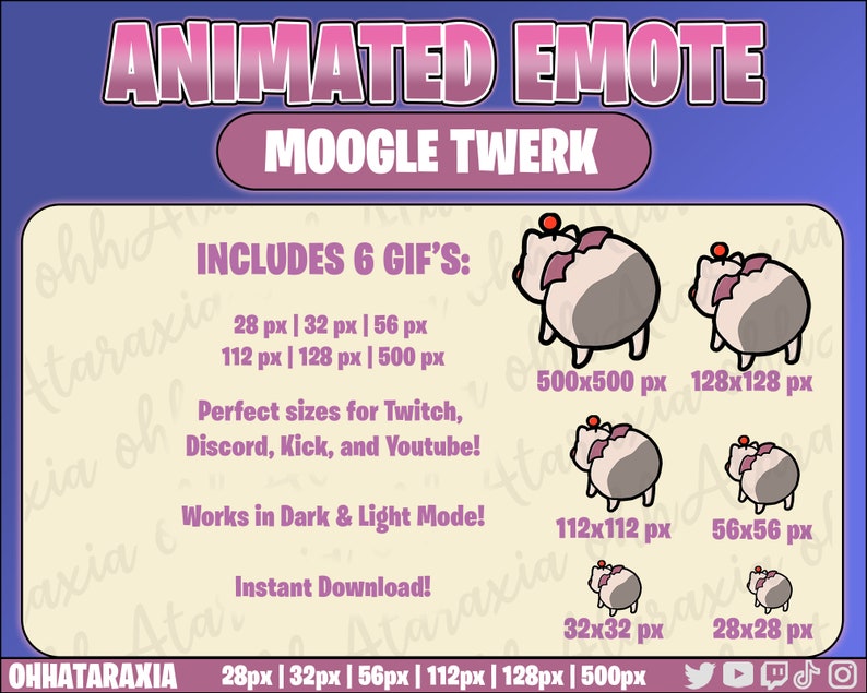 Animated Emote/alert - Moogle Twerk - Instant Download - Ready to Use ...